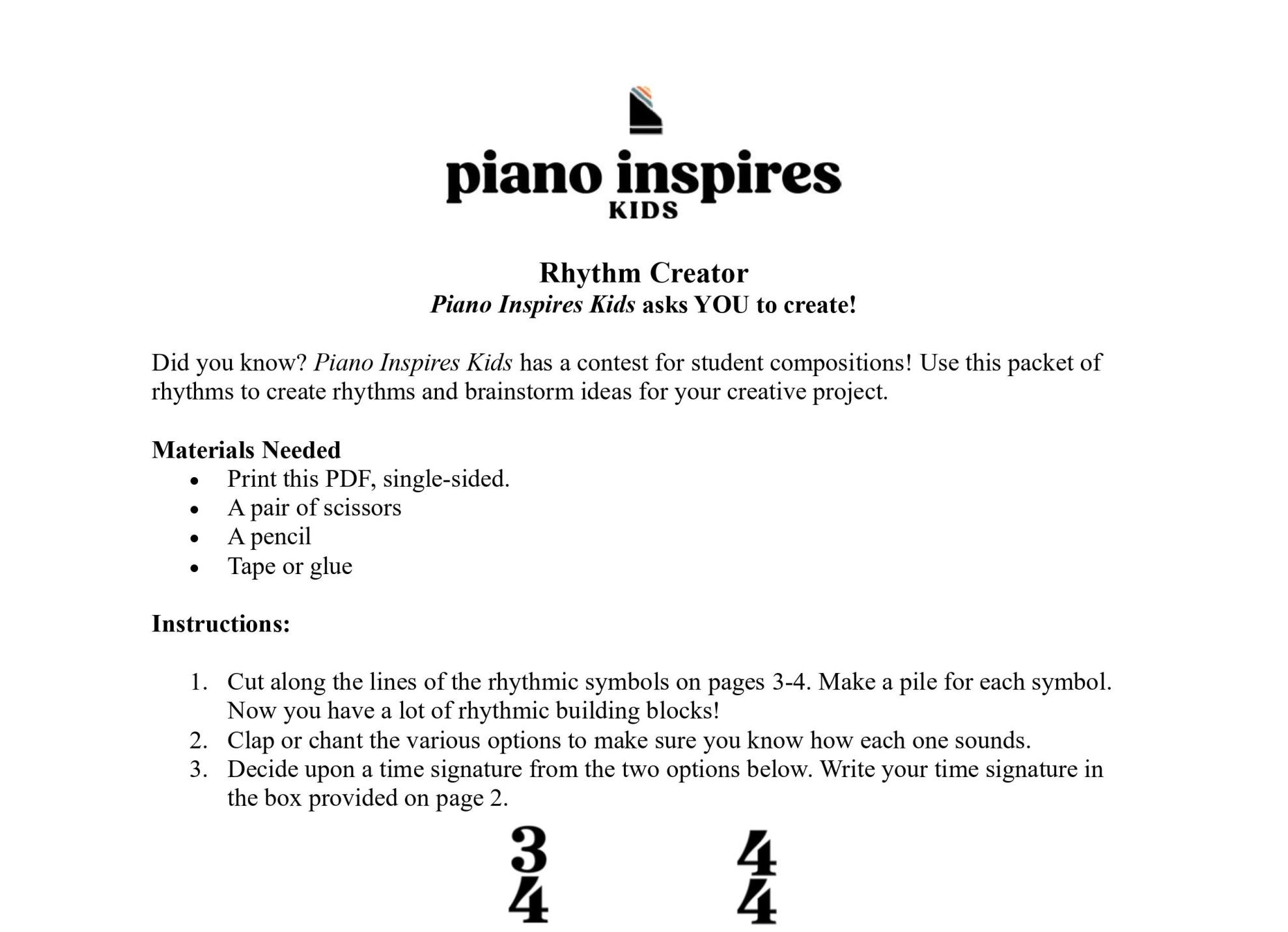 Activities - Piano Inspires Kids